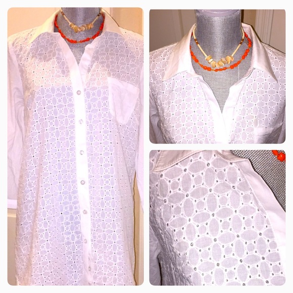 august silk | Tops | August Silk White Eyelet Tunic Top | Poshmark